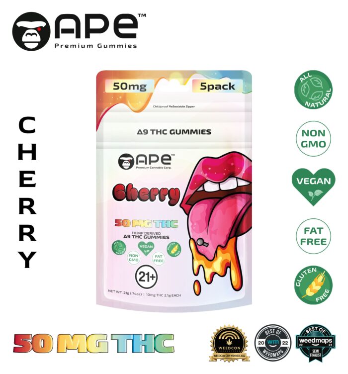 Cherry Δ9 THC Gummies 21g Ape - BLUNTDEPOT